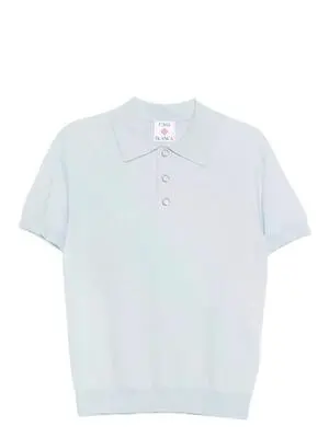 Casablanca Monogram Pointelle Polo Shirt - Blue