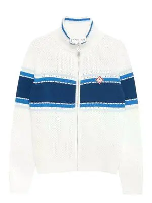 Casablanca Striped Cardigan - White