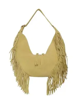 ORTIGNI Small Isola Leather Shoulder Bag With Fringe - Yellow