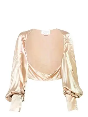 GENNY Balloon-sleeve Shrug - Pink