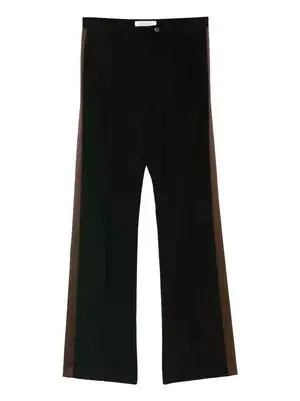 WALES BONNER Logo-embroidered Stripe Trousers - Black