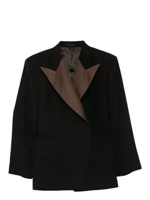WALES BONNER Long-sleeve Buttoned Blazer - Black