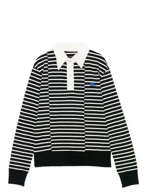 WALES BONNER Reflect Striped-pattern Polo Top - Blue