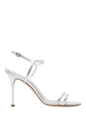 Manolo Blahnik 70mm Leather Sandals - Silver