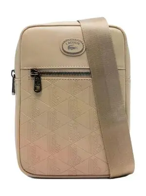 Lacoste Embossed-logo Cross Body Bag - Neutrals