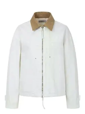 STUDIO TOMBOY Contrast-collar Denim Jacket - White