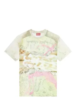 DIESEL Clint Animal-print T-shirt - Neutrals