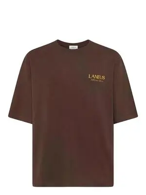 LANEUS Graphic-print T-shirt - Brown