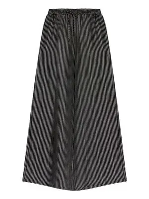 Max Mara Striped Drawstring Trousers - Black