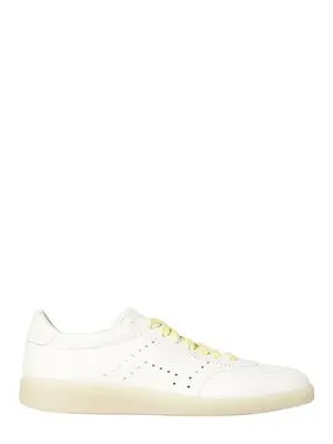 Santoni Calfskin Leather Low Top Sneakers - White