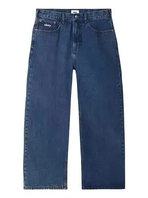 Obey Bigwig Baggy Cotton Denim Jeans - Blue