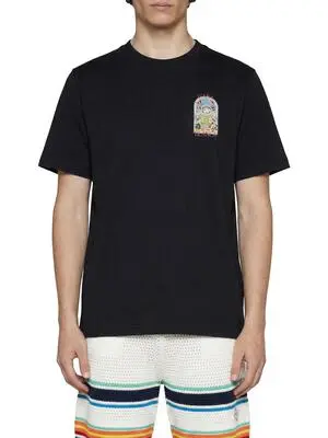 Casablanca Organic Cotton T-shirt With Logo - Black