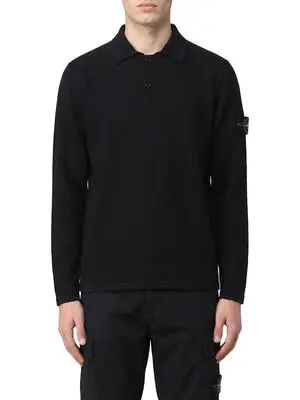 Stone Island Fine Knit Cotton Polo Shirt - Black