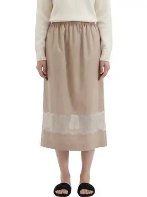 Carven Lace Trim Skirt - Beige