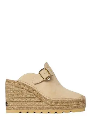 STELLA MCCARTNEY Stella McCartney Buckled Wedge Espadrille Mules