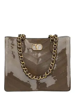 Valentino Garavani Quilted Shoulder Bag With Chain Strap - Brown