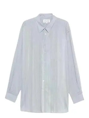MAISON MARGIELA Striped Oversized Shirt - Blue
