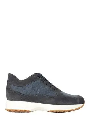 Hogan Interactive Suede And Denim Low-top Sneakers - Multicolor