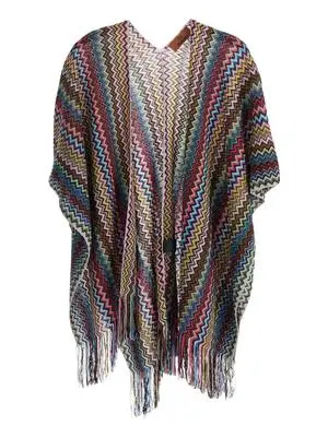 Missoni Chevron Fringed Cape - Blue