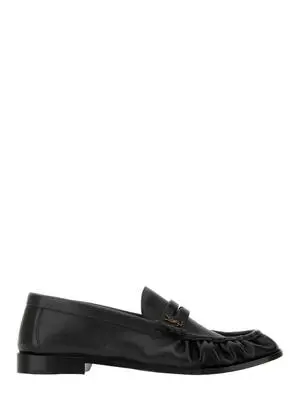 Saint Laurent Logo-plaque Loafers - Black