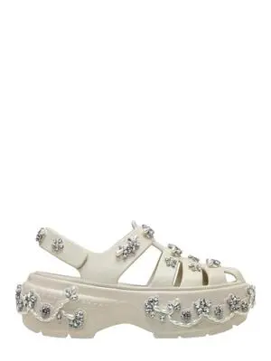 CROCS X Simone Rocha Embellished Platform Sandals - White