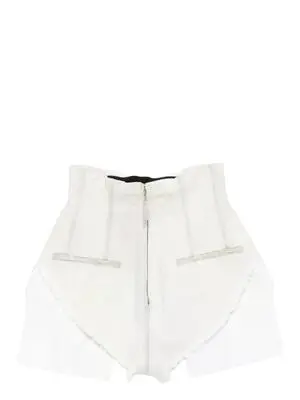 Rick Owens Dirt Cutoff Zip Shorts - Neutrals