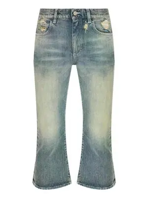 Balenciaga Distressed Cropped Jeans - Blue