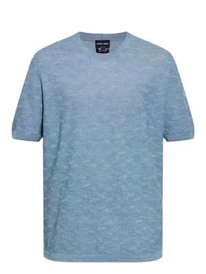 Giorgio Armani Textured Knit T-shirt - Blue