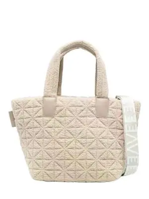 VEECOLLECTIVE Small Vee Quilted Sherpa Tote Bag - Neutrals