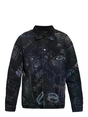 Balenciaga Buttoned Printed Jacket - Black