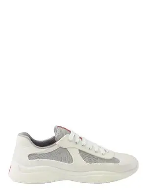 Prada America's Cup Latex Logo Sneakers Neutrals