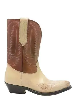 GOLDEN GOOSE Wish Star Embroidered Cowboy Boots - Brown