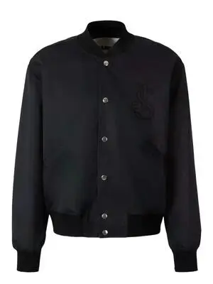 JIL SANDER Embroidery Button Bomber Jacket - Black