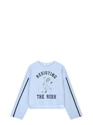STUDIO TOMBOY Duck-print Sweatshirt - Blue