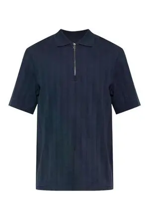 SAMSOE SAMSOE Zip Cotton Polo Shirt - Blue