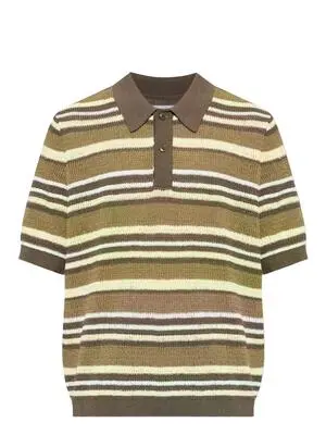 SAMSOE SAMSOE Striped Polo Shirt - Green