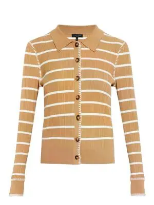 Rag & Bone Striped Knit Cardigan - Neutrals
