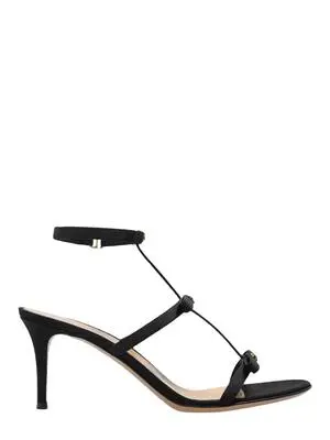 GIANVITO ROSSI Bow Leather Sandals - Black
