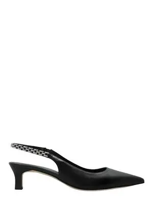Michael Kors Chain-detail Leather Slingback Pumps - Black