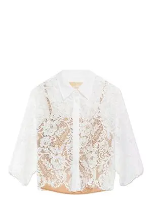 Michael Kors Lace Button Shirt - White