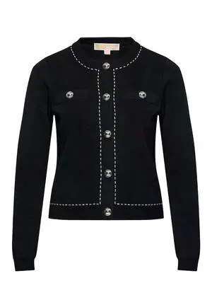 Michael Kors Button-trim Cardigan - Black
