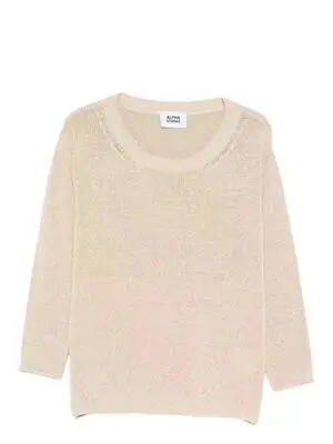 Alpha Studio Round-neck Sweater - Neutrals