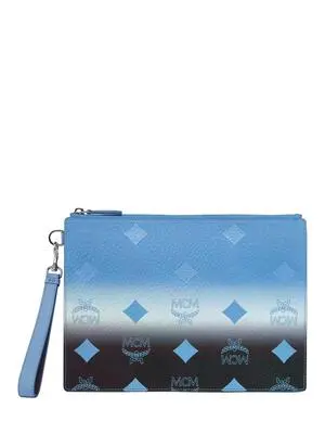 Mcm Gradation Wristlet Pouch - Blue
