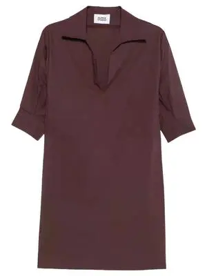Alpha Studio Polo-Collar Mini Dress Brown