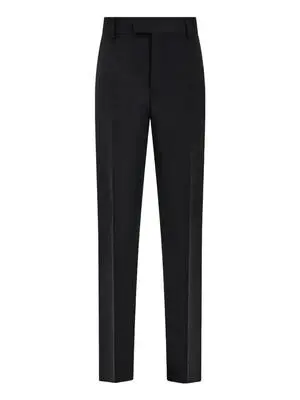 FERRAGAMO Tailored Stretch Wool Trousers - Black