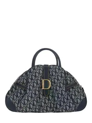 Dior 2000 Double Saddle Trotter Tote Bag - Blue