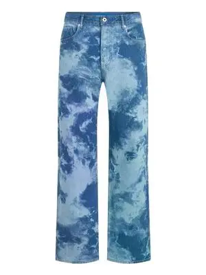 Karl Lagerfeld Bleached Straight Jeans - Blue
