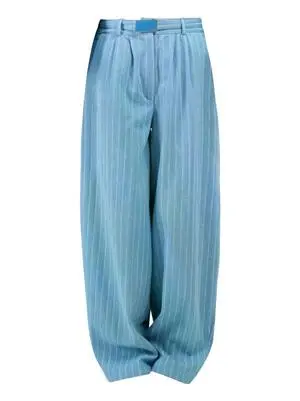 ROWEN ROSE Striped Wide-leg Jeans - Blue