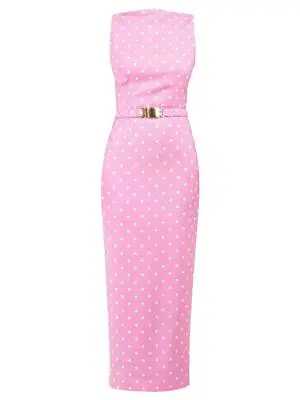 ROWEN ROSE Polka-dot Maxi Dress - Pink