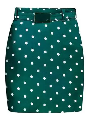 ROWEN ROSE Polka-dot Print Mini Skirt - Green